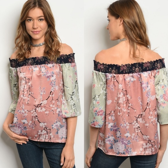 Hummingbird | Tops | Blush Rose Off The Shoulder Floral Top | Poshmark